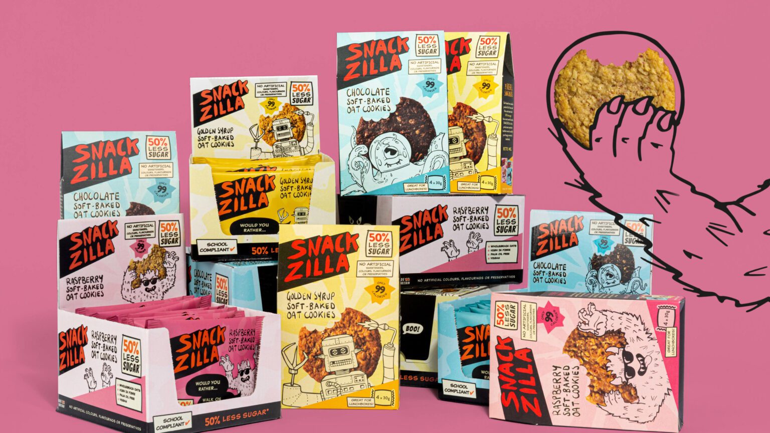 Snackzilla: Great rebel branding for great rebel snackers